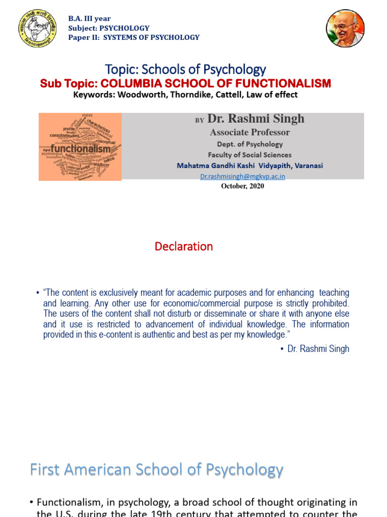 Topic: Schools of Psychology | PDF | Psychology | Psychological Theories