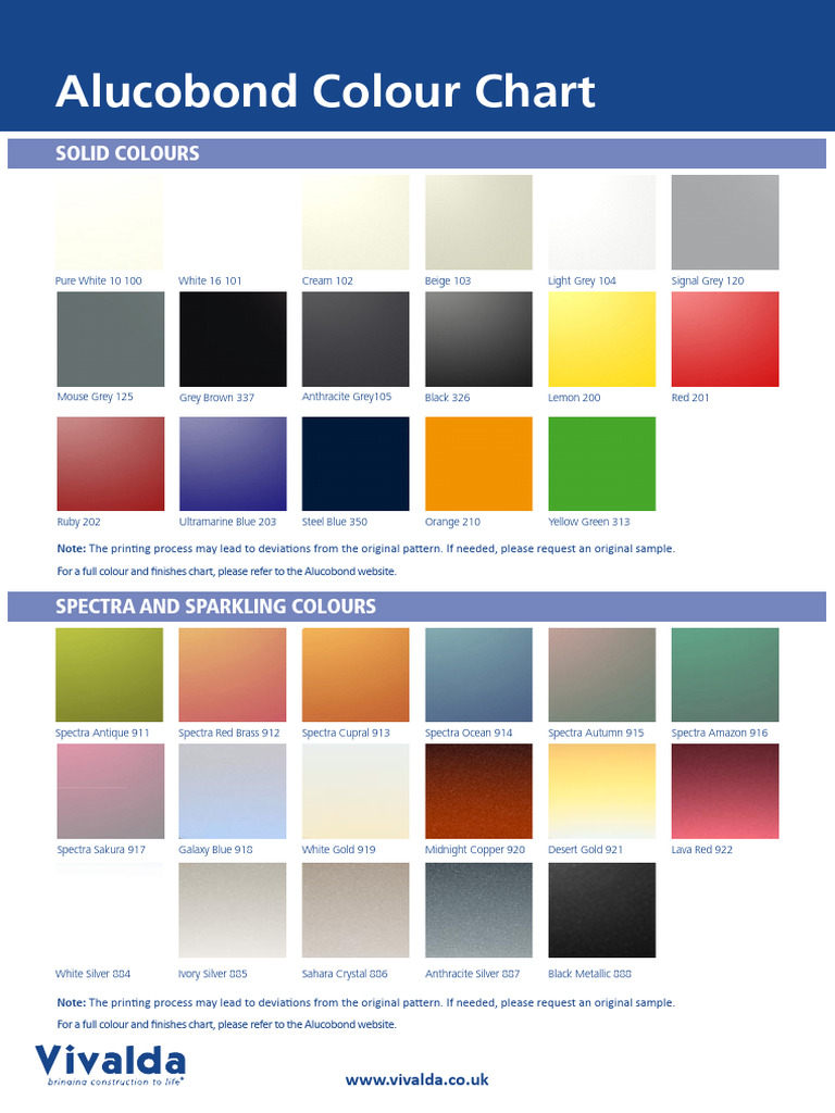 Alucobond Colour Chart | PDF | Color | Metals