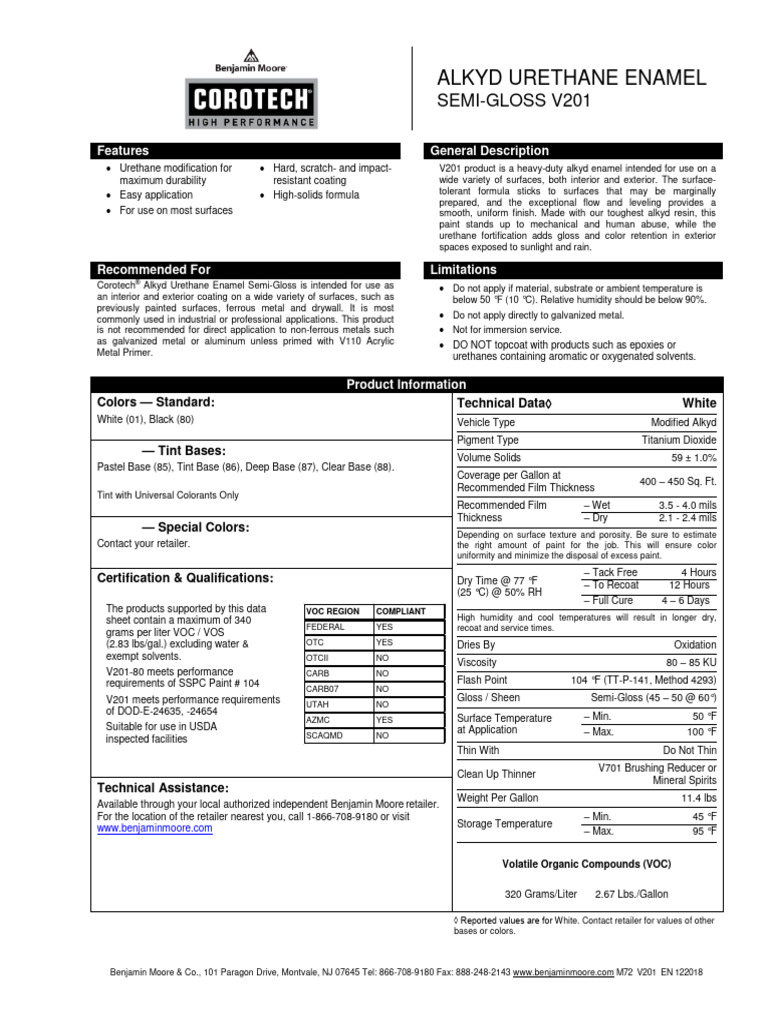 V201_TDS_EN | PDF | Paint | Materials