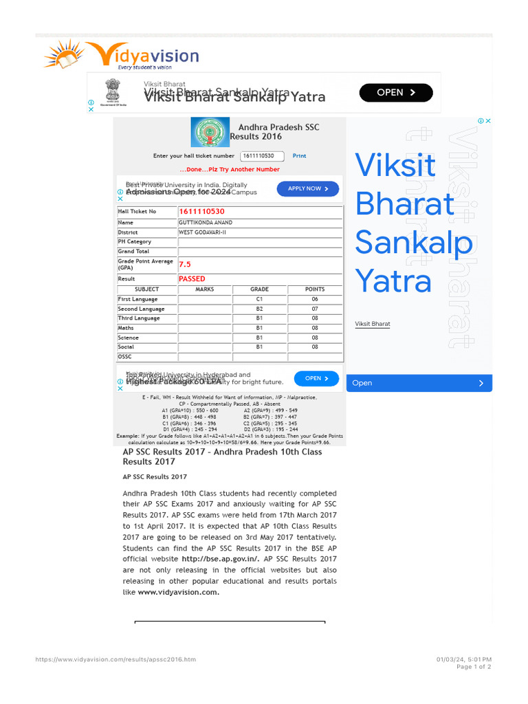 AP SSC Results 2016 Overview | PDF | Advanced Placement | Student ...