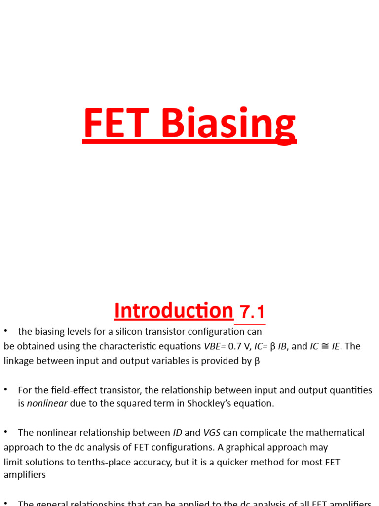 FET DC Biasing | PDF