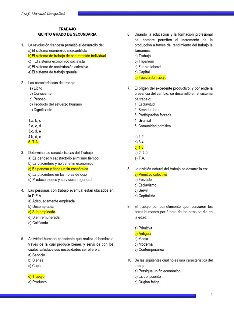 Economía - El Trabajo Ii | PDF | Economias | Ciencias económicas