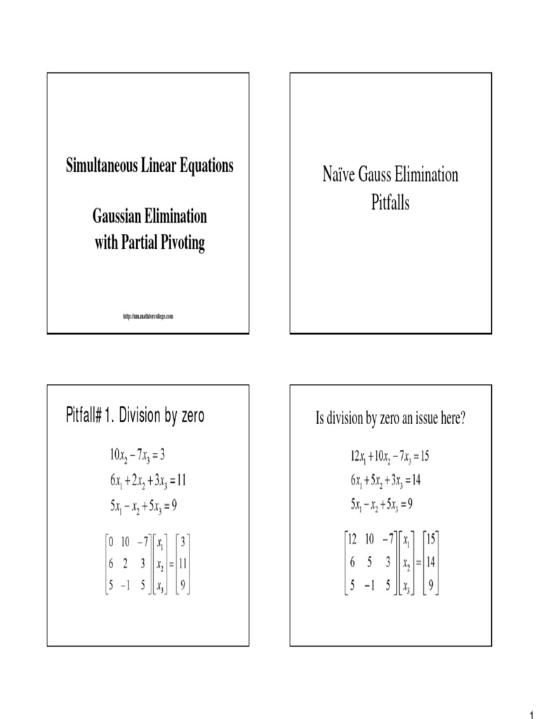Partial Pivoting Gaussian Elimination All | PDF | Linear Algebra ...