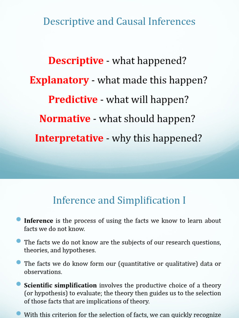 Inference and Simplification in Research | PDF | Causality | Theory