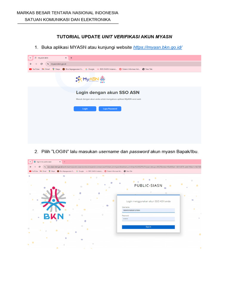 Tutorial Update Unit Verifikasi Akun Myasn | PDF