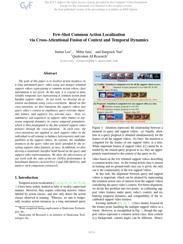 Lee Few-Shot Common Action Localization Via Cross-Attentional Fusion of Context and ICCV 2023 ...