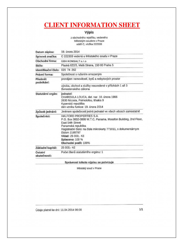 BG Information Sheet | PDF