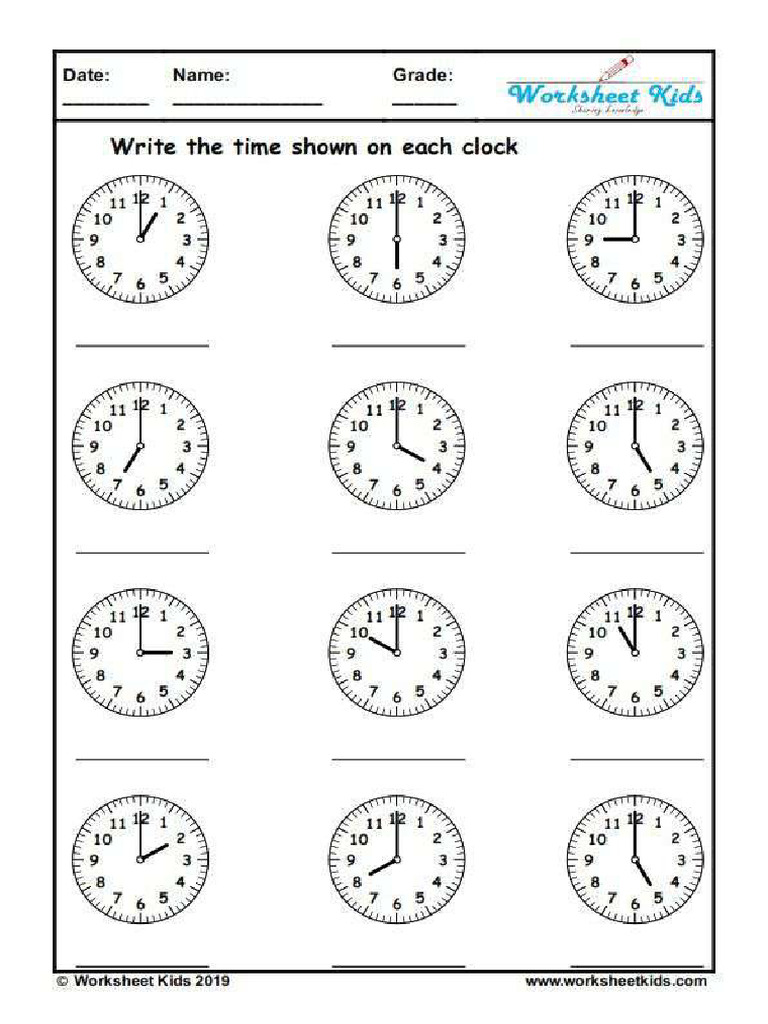 Digital and Analog Clock Worksheets For Kindergarten - 1st, 2nd, 3rd ...
