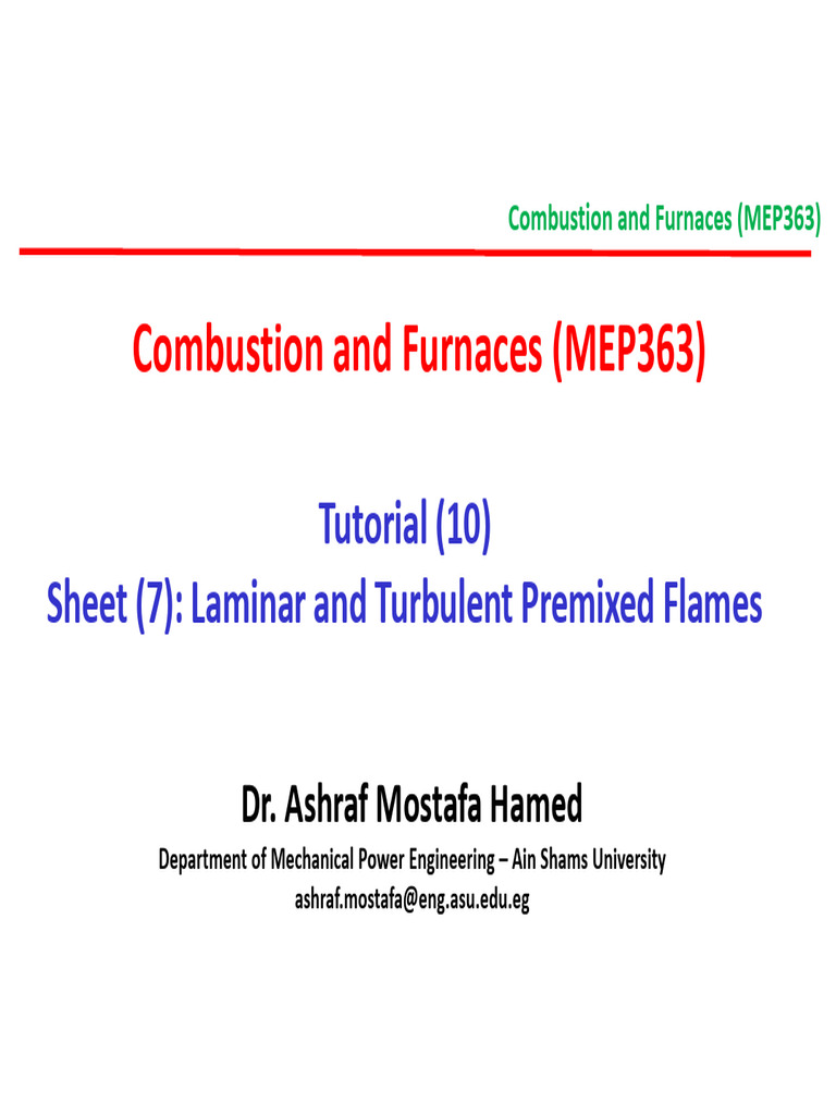 Tutorial-10-MEP363-Sheet-7-Prob-1-2-3-Premixed Flames | PDF ...