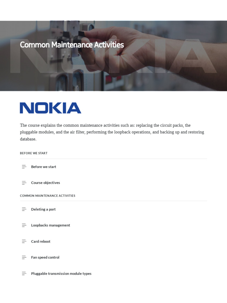Common Maintenance Activities | PDF | Physical Layer Protocols | Computer Engineering