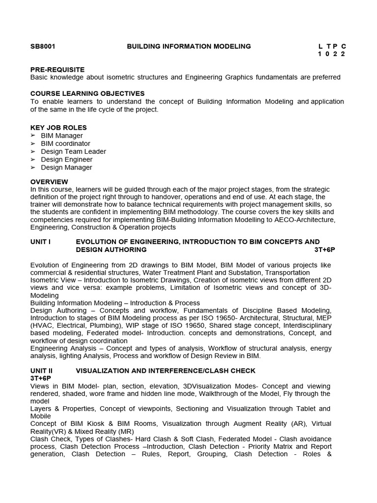 Annexure IV - List of Courses | PDF | Building Information Modeling ...