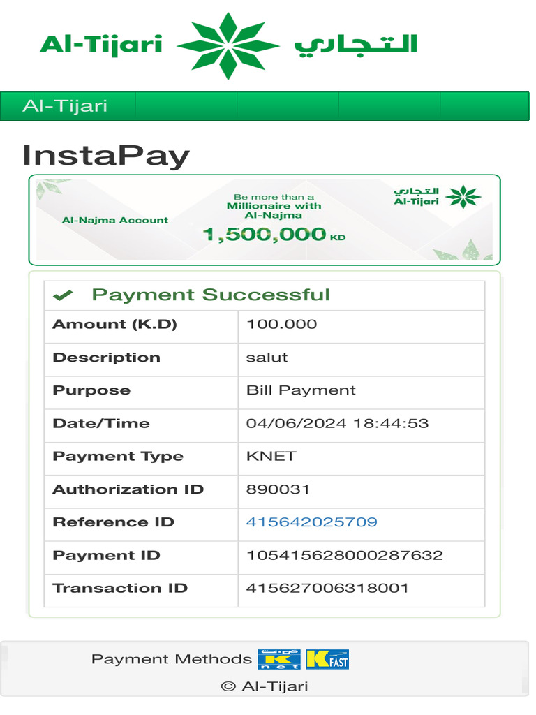 Instapay Customer Insta Pay Pay Result 33204062473515469 D Success | PDF