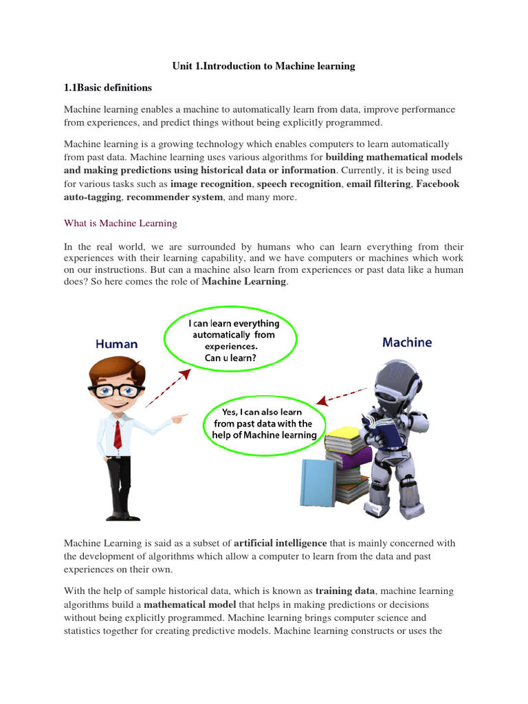 Unit 1 | PDF | Machine Learning | Coefficient Of Determination