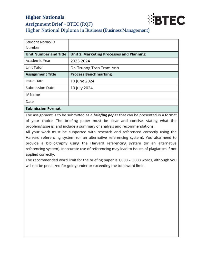 MPP - Assignment Brief 2 2024 | PDF | Marketing | Market Segmentation