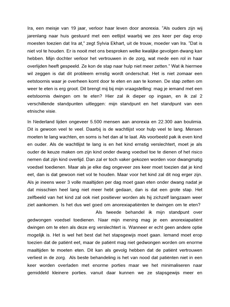 Essay Anorexia | PDF