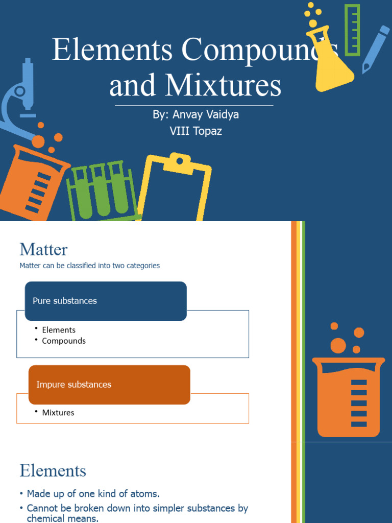 Elements Compounds and Mixtures | PDF