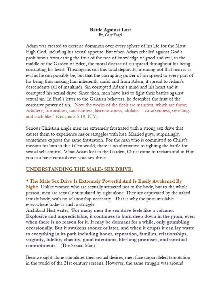 Battle Against Lust | PDF | Lust | Intimate Relationships