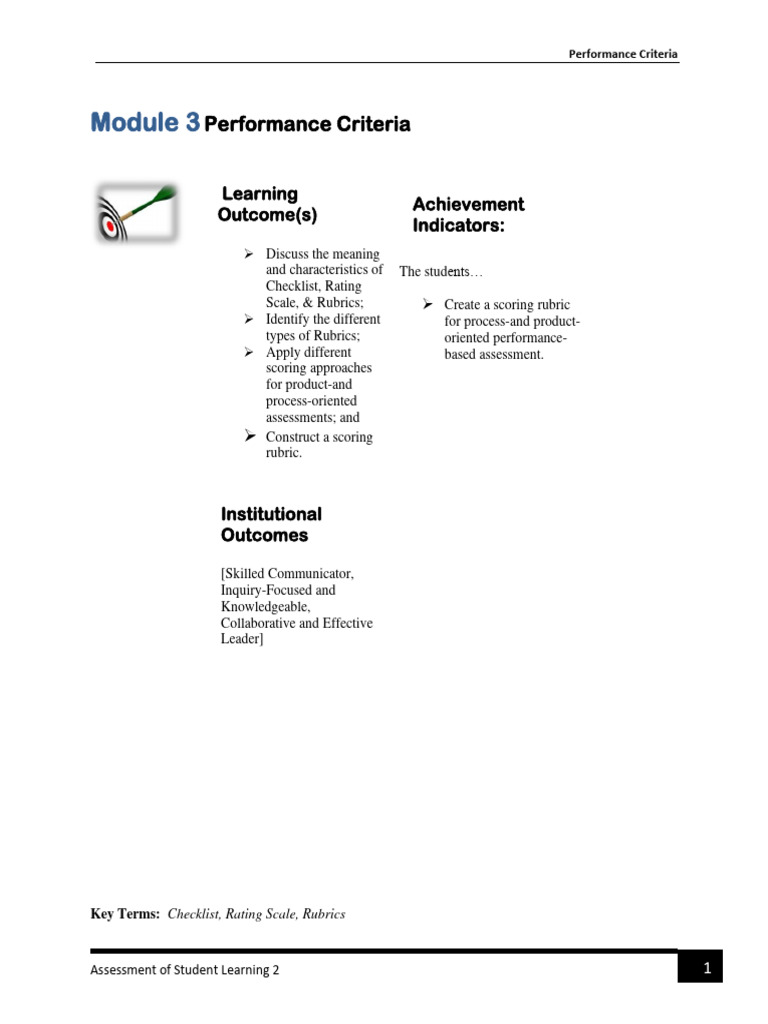 Module-3-Rubrics-Final-Output | PDF | Rubric (Academic) | Educational Assessment