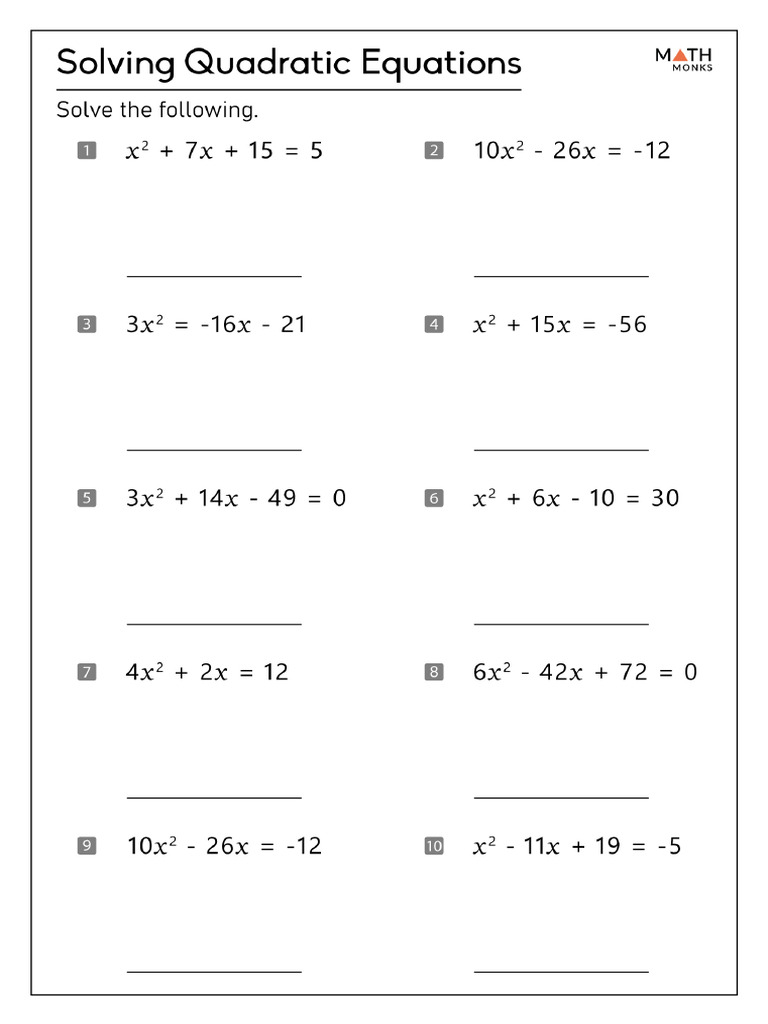 Solve by Factoring Worksheet | PDF