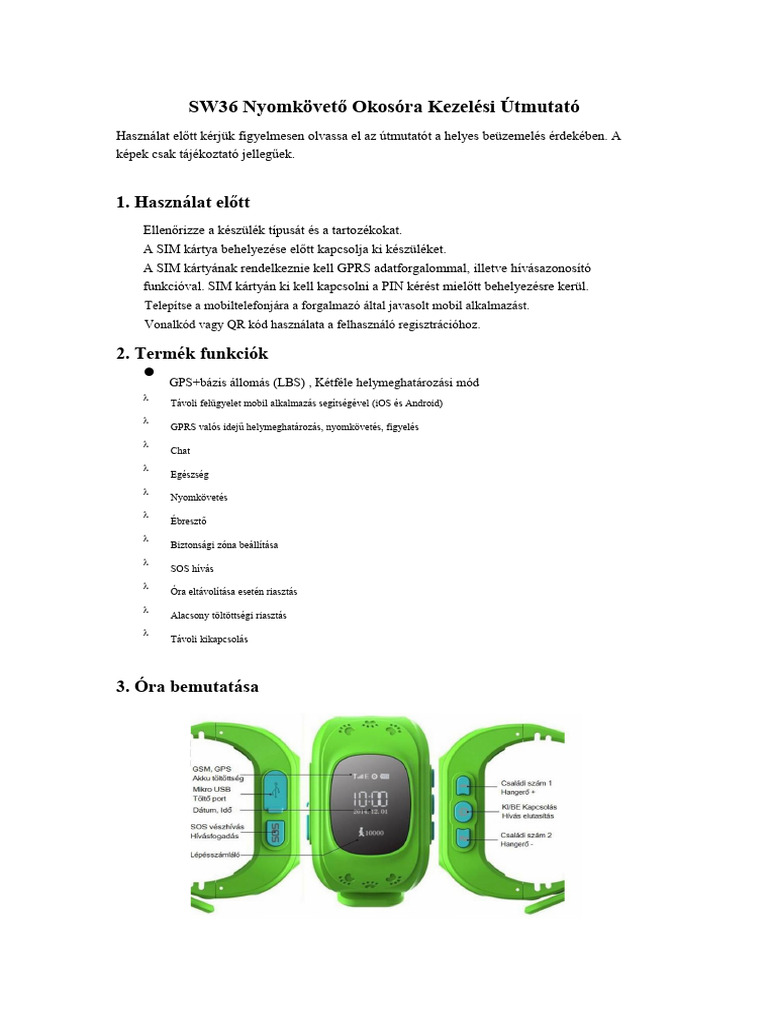 Smart Watch User Manual - Magyar | PDF