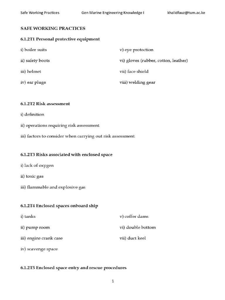 Safe Working Practices JPG | PDF