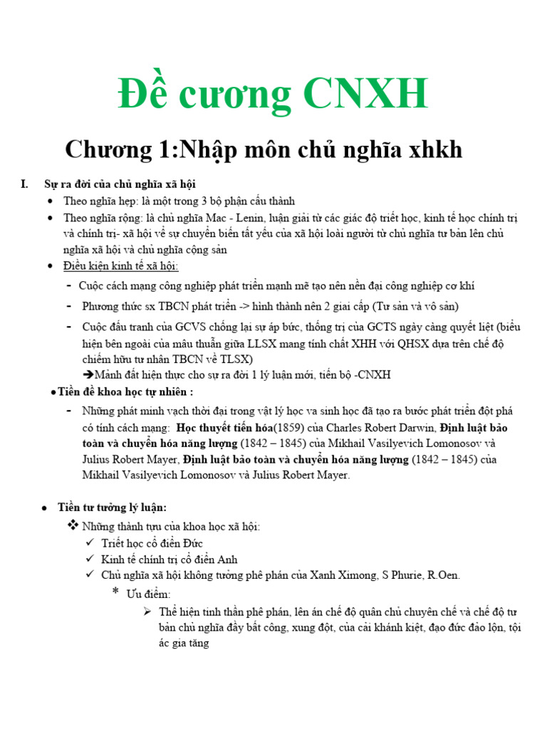 Đề cương CNXH | PDF