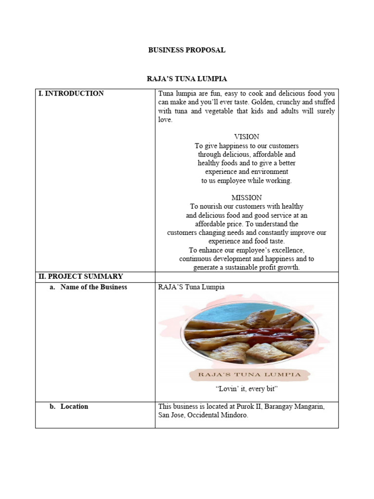 BUSINESS PROPOSAL (Rhyssa) | PDF