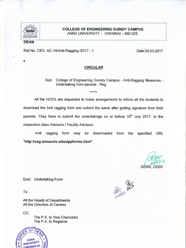 Antiragging Undertaking Form | PDF