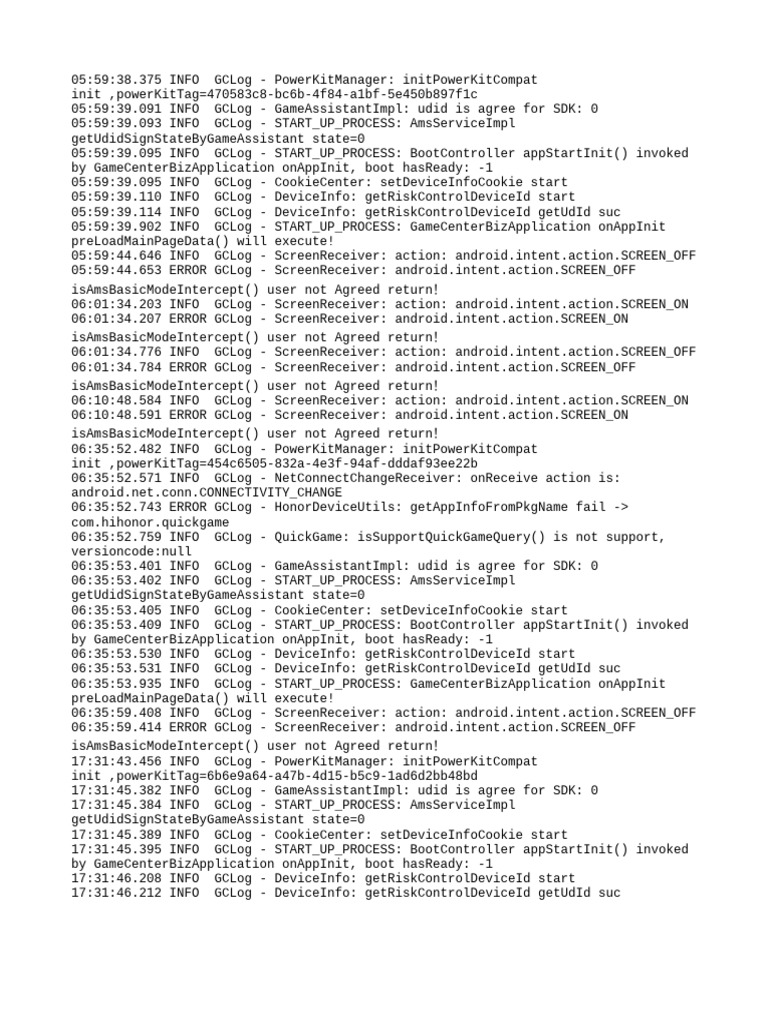 Game Center Initialization Log Insights | PDF