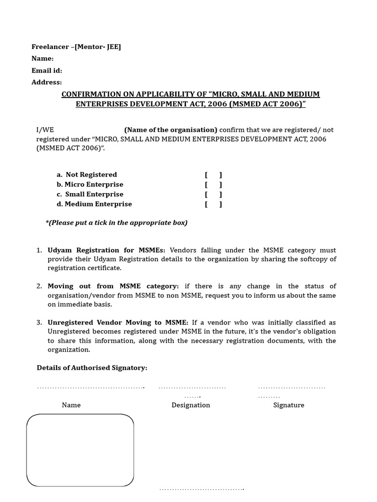 MSME Registration Confirmation Document | PDF | Business | Finance ...