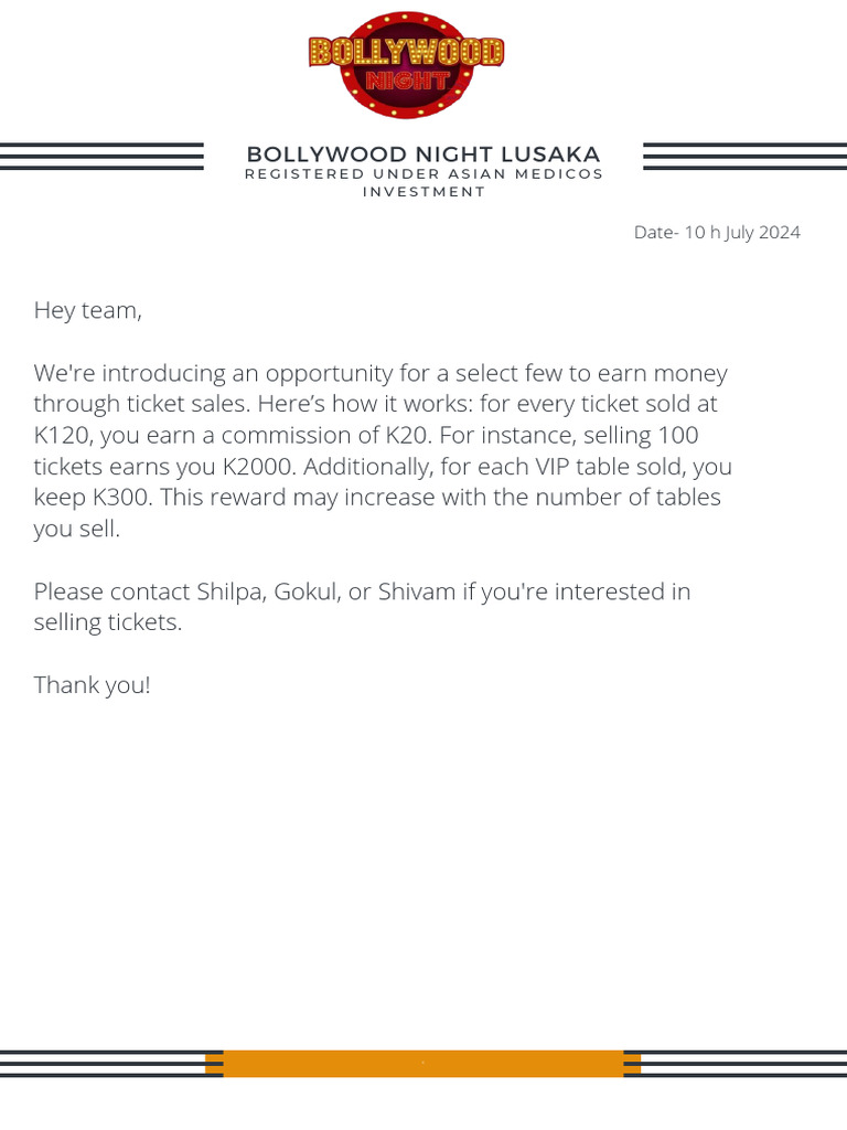 Ticket Sales Deal | PDF