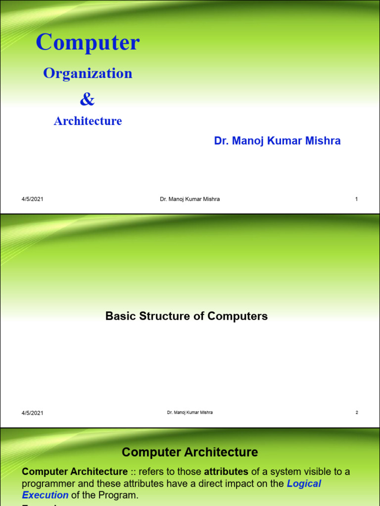 COA Part-I | PDF | Computer Data Storage | Central Processing Unit