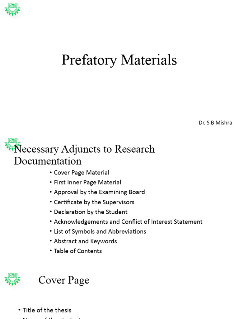 Prefatory Materials | PDF | Thesis