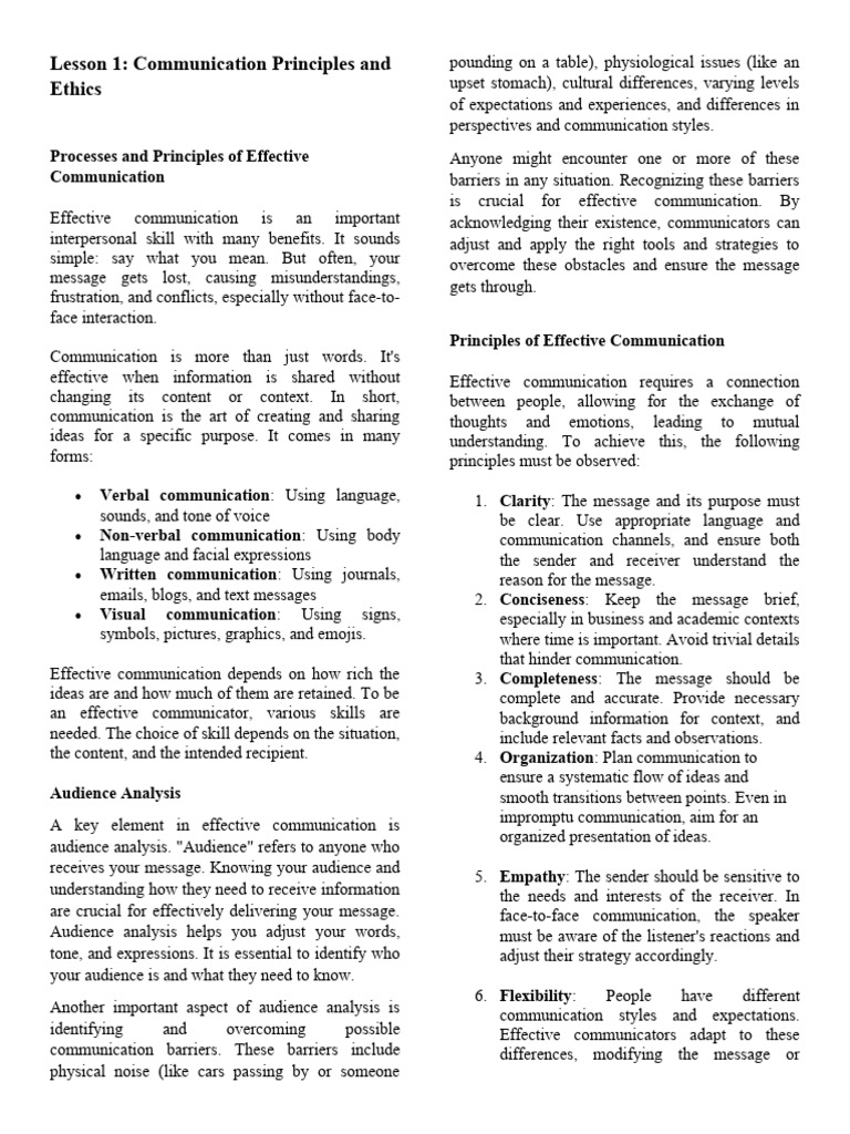 Effective Communication Principles | PDF | Communication | Human Communication