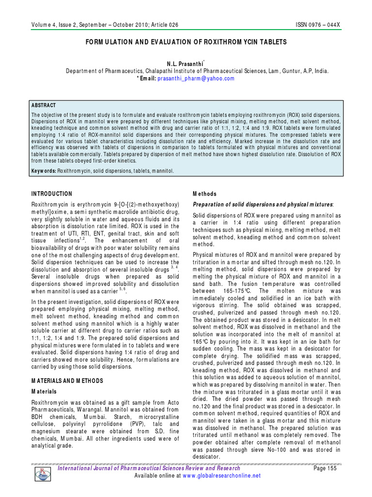 Article 026 | PDF | Tablet (Pharmacy) | Solubility