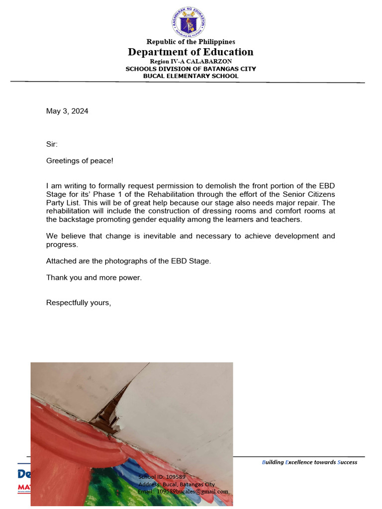 REQUEST LETTER For DEMOLITION STAGE | PDF