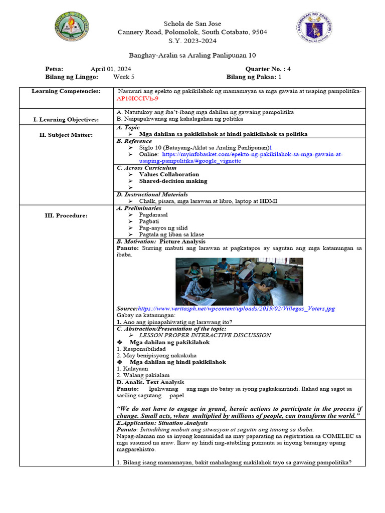 AP 4th Quarter 5th Week LP DAY 2 | PDF