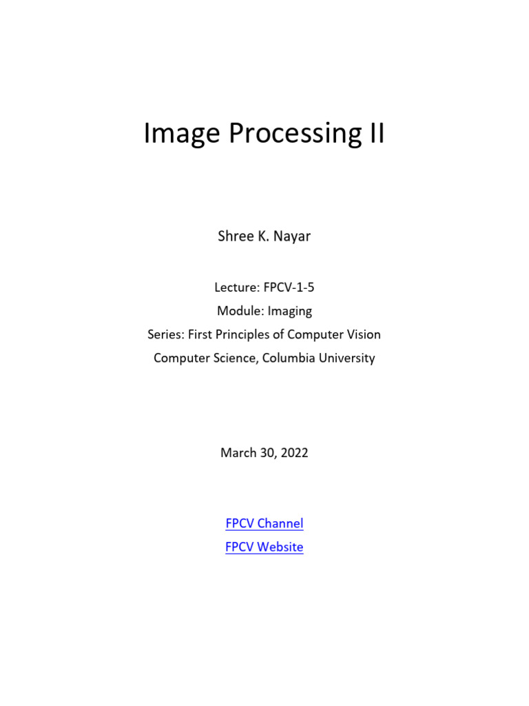 Image Processing II: Fourier Transform | PDF | Fourier Transform ...