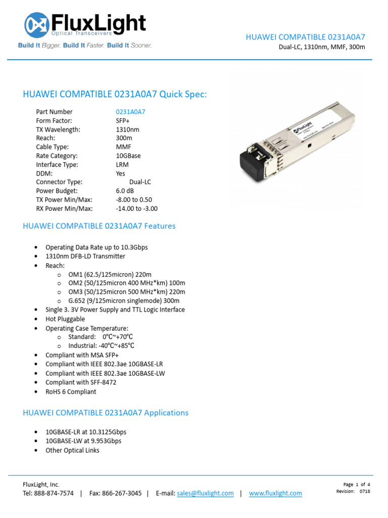 Huawei 0231A0A7 Datasheet | PDF | Telecommunications | Electronic ...