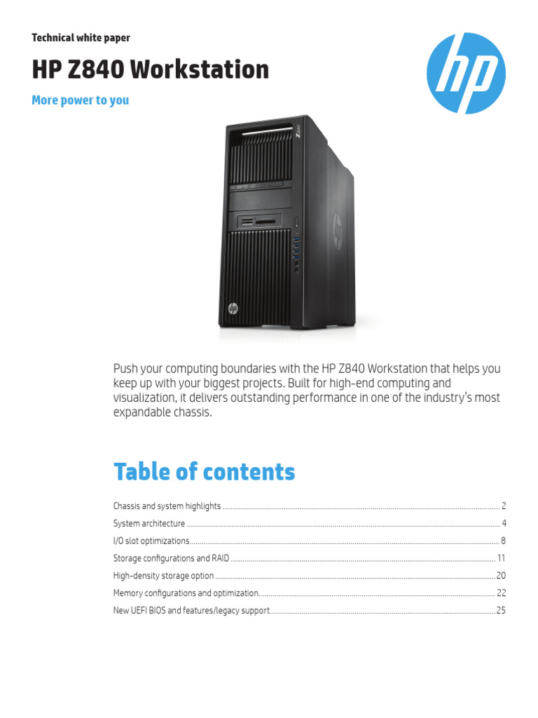 HP z840 TWP | PDF | Solid State Drive | Usb