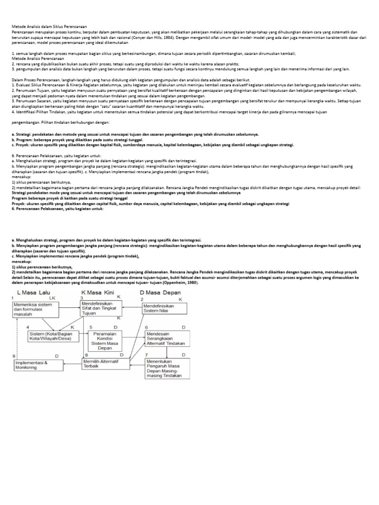 Metode Analisis Dalam Siklus Perencanaan | PDF