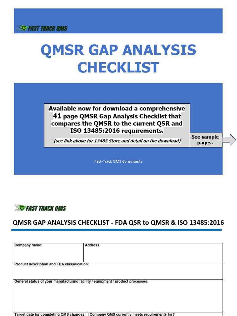 QMSR Gap Analysis Checklist Available For Download | PDF | Quality Management System | Quality ...