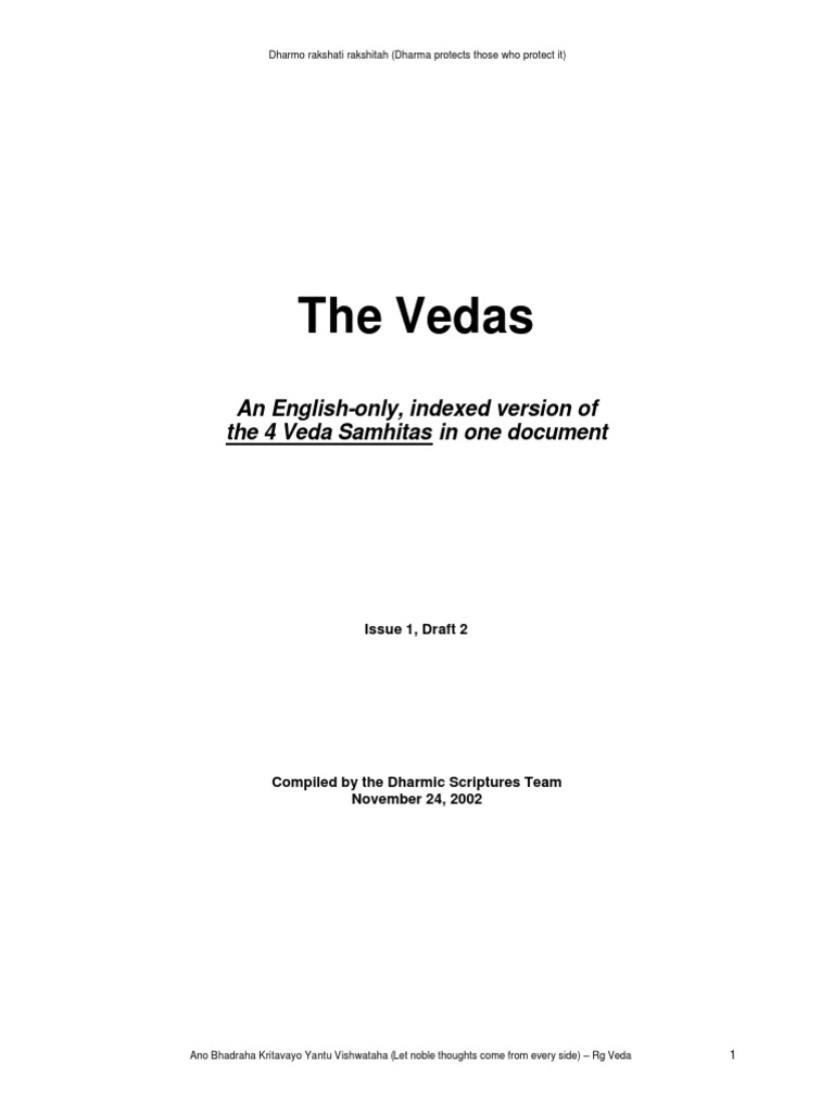 Indexed English Vedas Compilation | PDF | Religion & Spirituality
