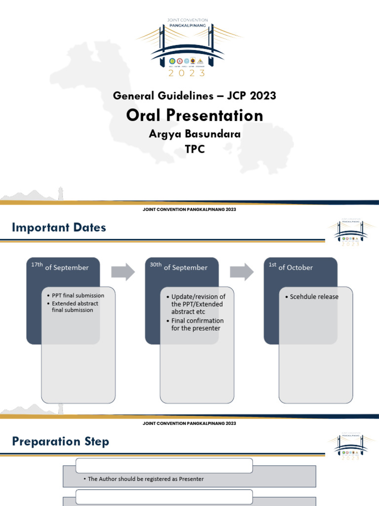 JCP 2023 Oral Presentation Guidelines | PDF | Hydrogeology | Earth Sciences