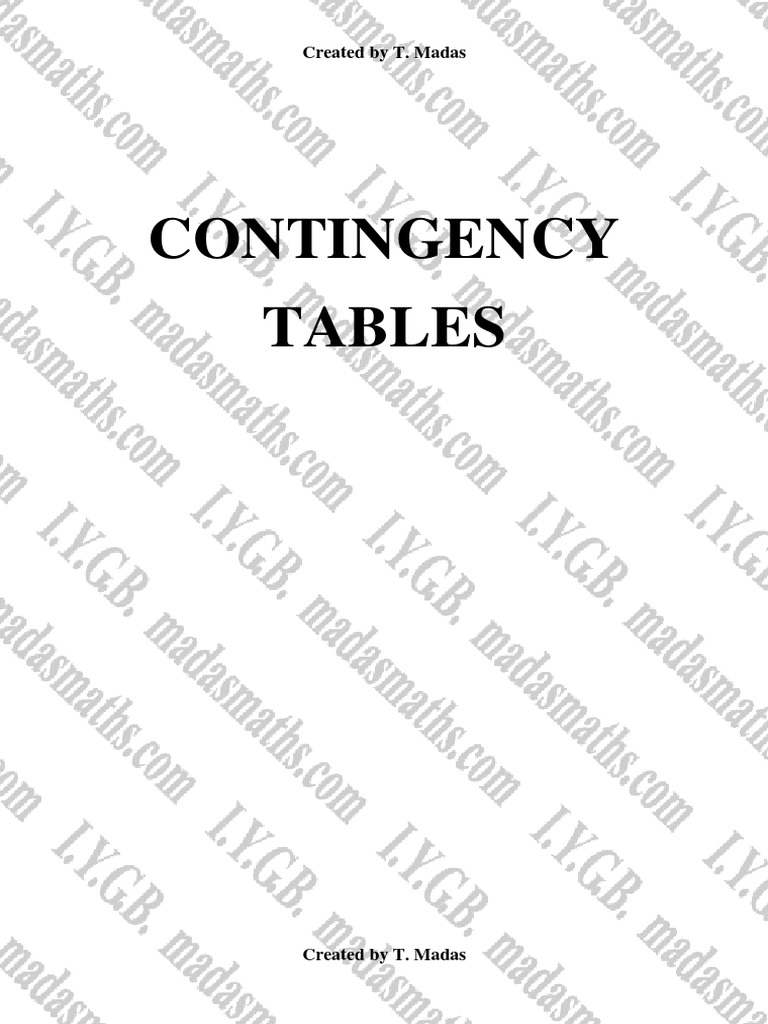 Contingency Tables | PDF Contingency Tables | PDF