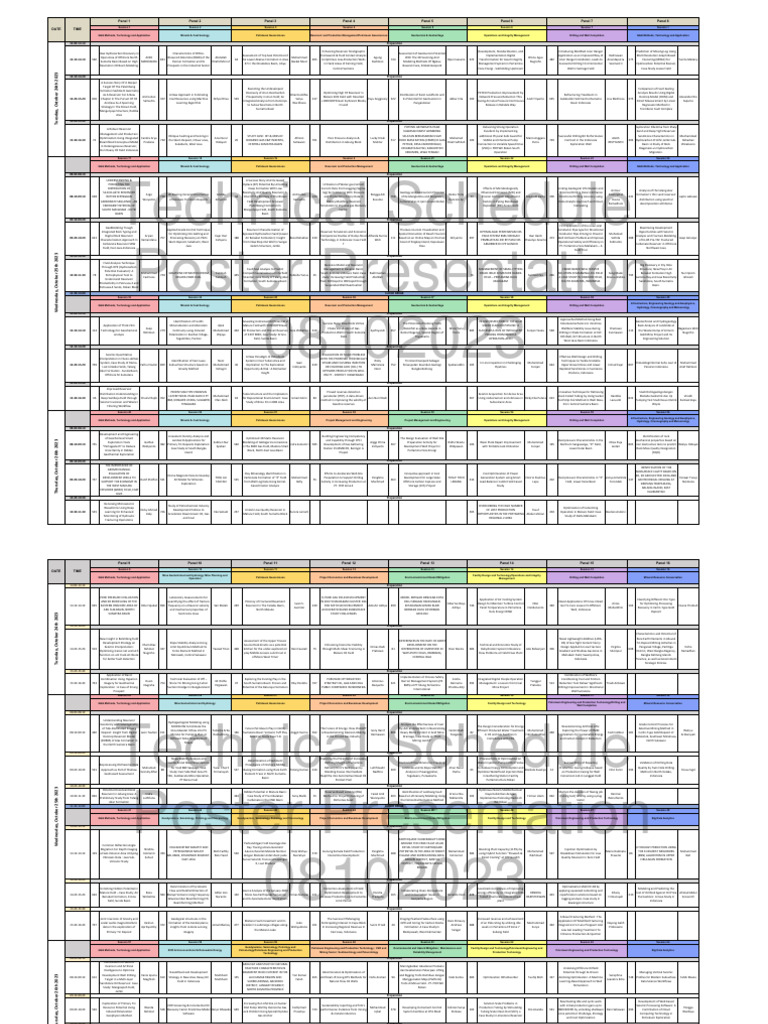 Technical Session Schedule JCP Poster 08102023 | PDF | Petroleum Reservoir | Oil Well