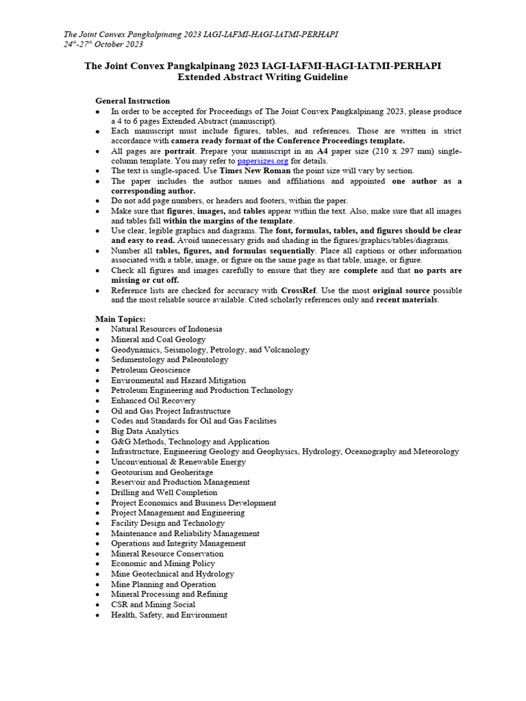 JCP2023_Extended_Abstract_Templates | PDF | Petroleum | Mining