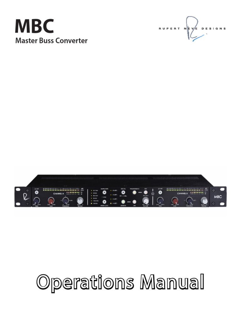 MBC Receiver Operations Manual | PDF | Ac Power Plugs And Sockets ...
