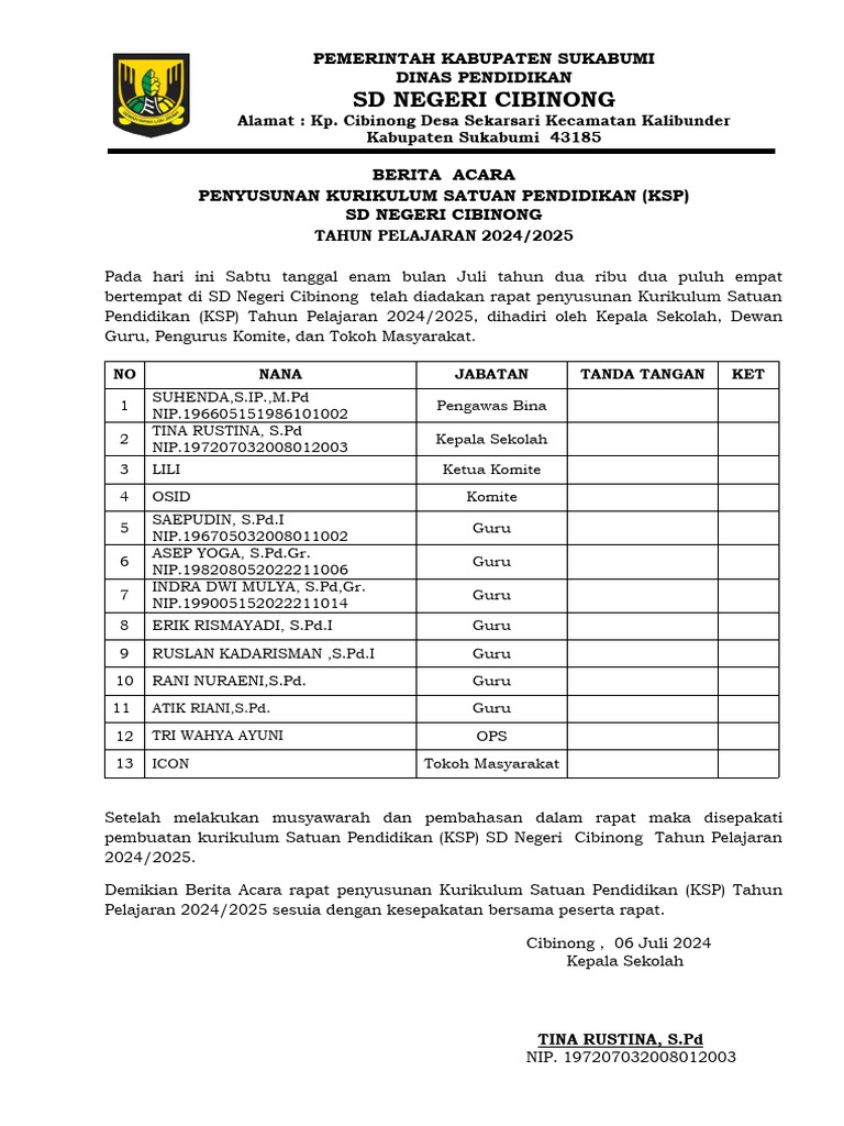 Berita Acara KSP | PDF