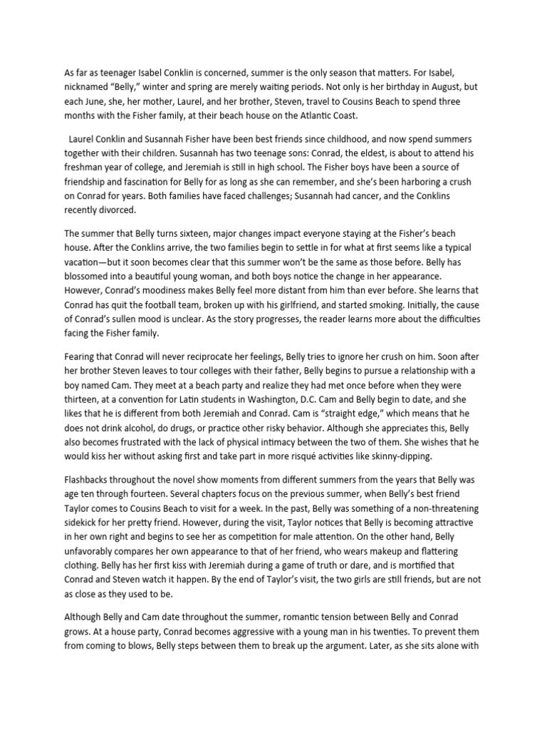 The Summer I Turned Pretty Summary | PDF